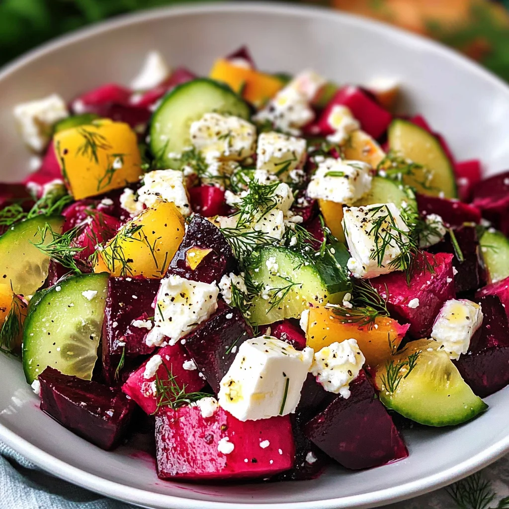 Beet Salad with Feta, Cucumbers, and Dill