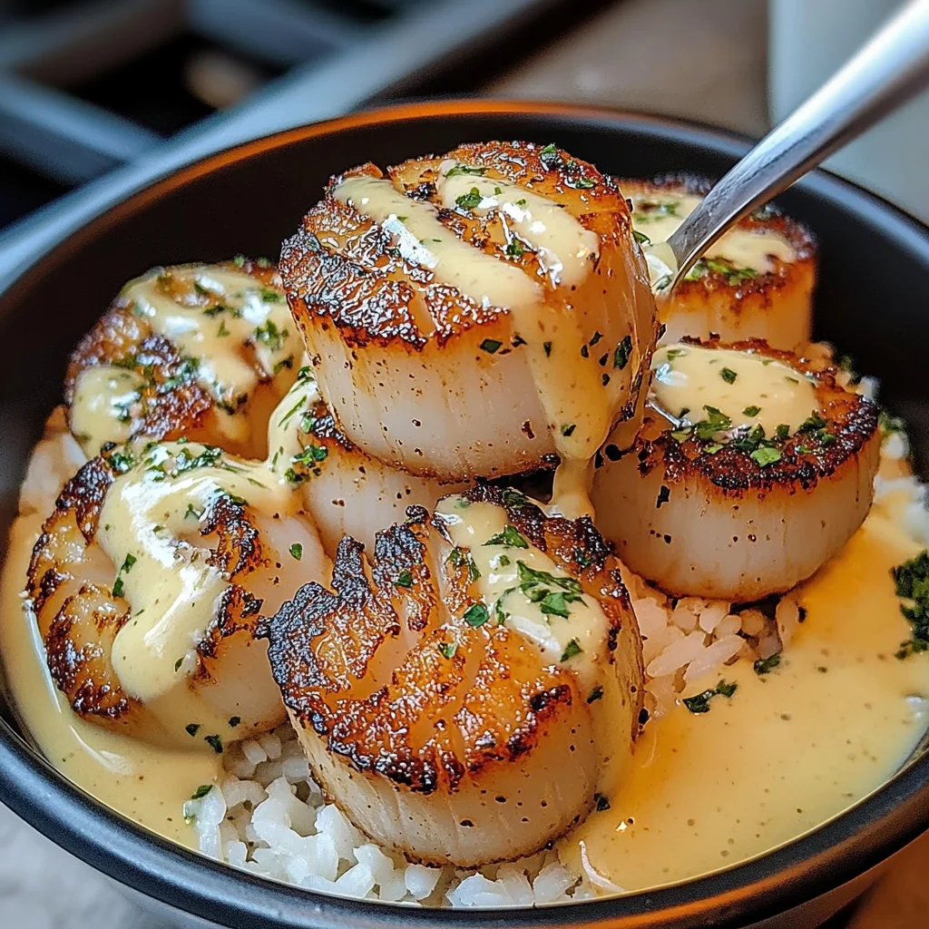 Creamy Garlic Butter Scallop Bowl