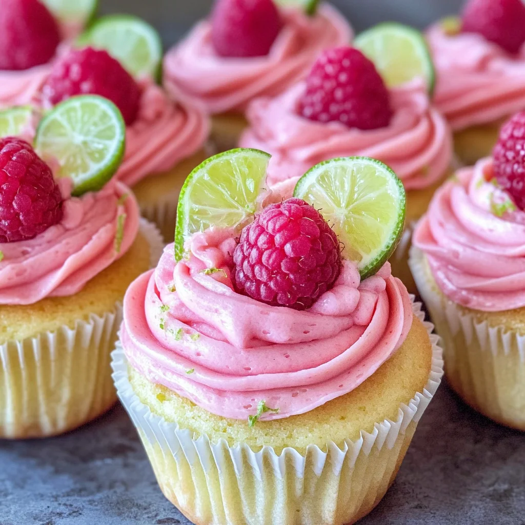 Fluffy Raspberry Lime Cupcakes - Cooking With Lola