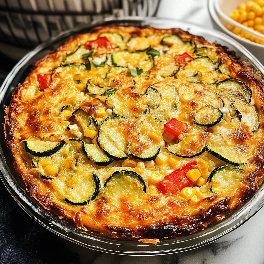 Summer Garden Crustless Zucchini Pie - Cooking With Lola
