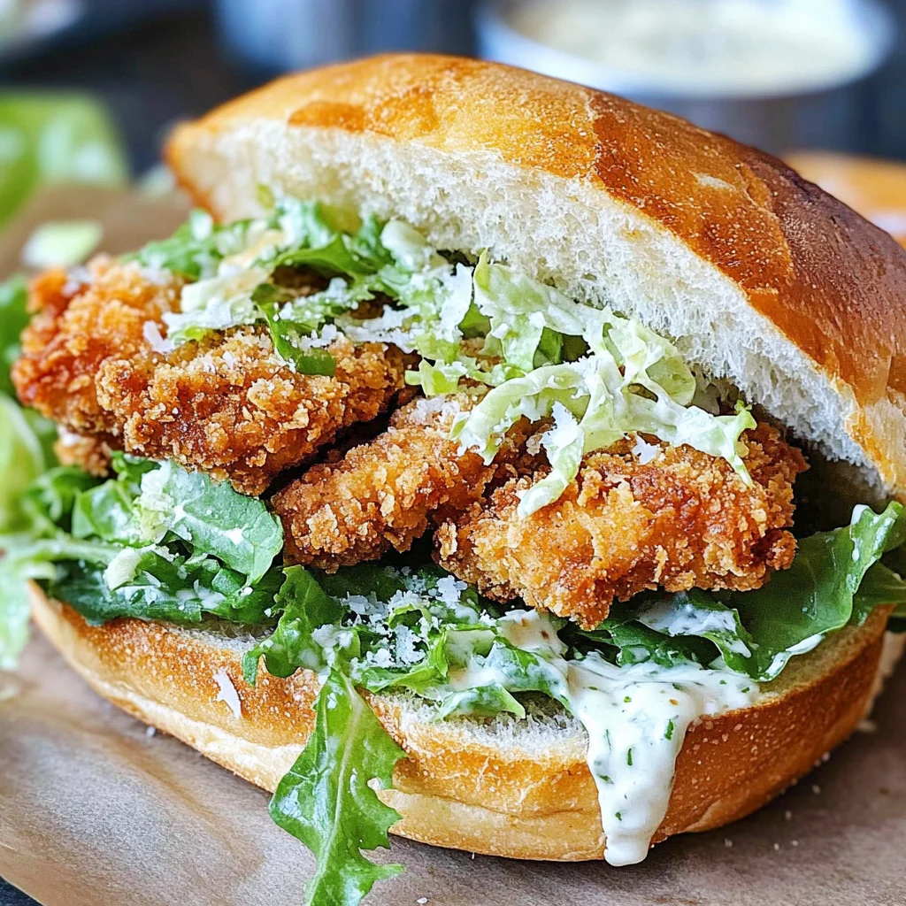 Crispy Chicken Caesar Sandwich - Cooking With Lola