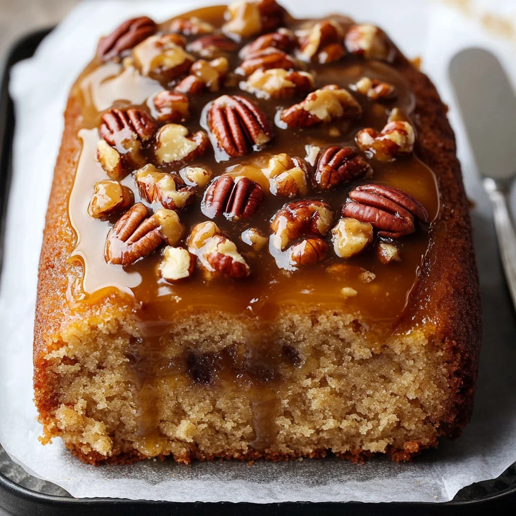 Upside-Down Caramel Pecan Cake - Cooking With Lola